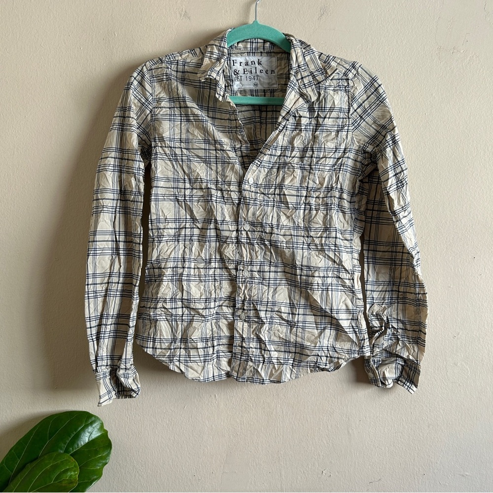 Frank And Eileen Barry Plaid Signature Crinkle Shirt - Gem